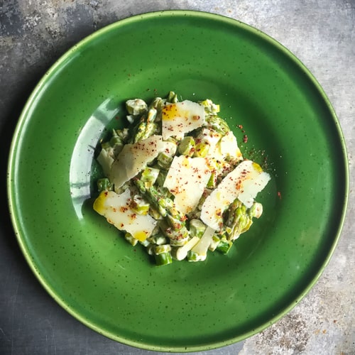 Raw Asparagus Salad with Smoked Mayo - Bacon is Magic