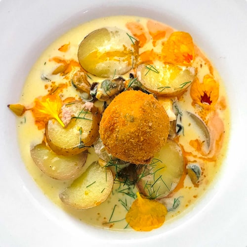 Classic PEI Seafood Chowder with a Twist | Bacon is Magic