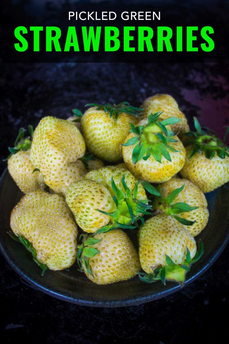 Pickled Green Strawberries - Bacon is Magic