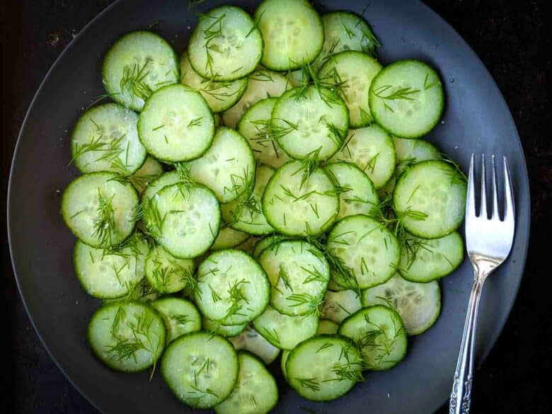 Easy Finnish Cucumber Salad: Kurkkusalaatti